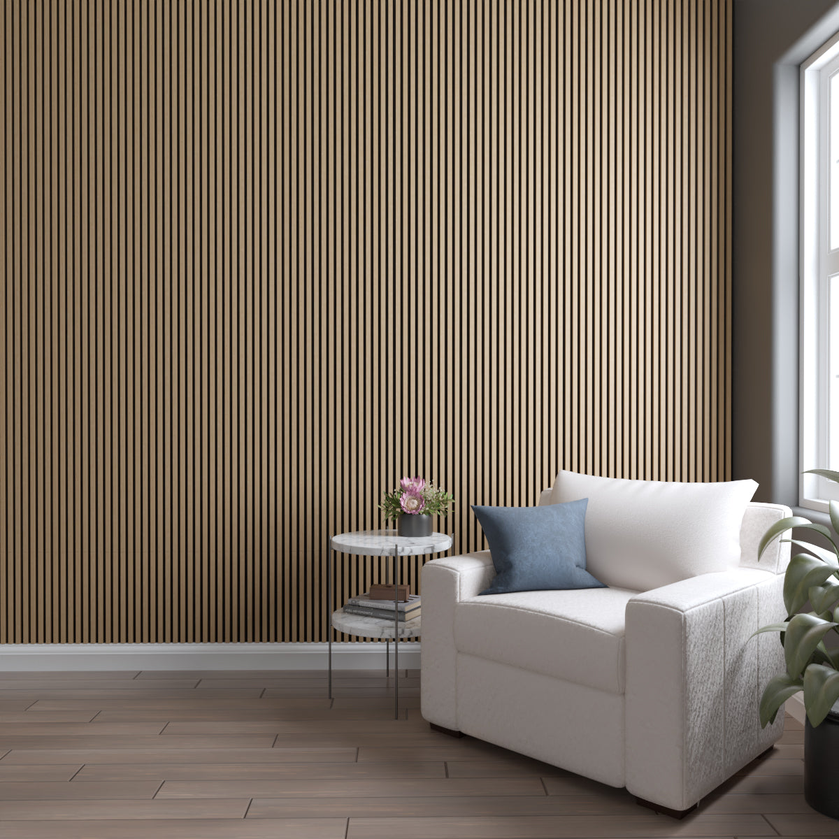Acoustic Slat Wood Wall Panel, Traditional Slats | Ethan's Walls