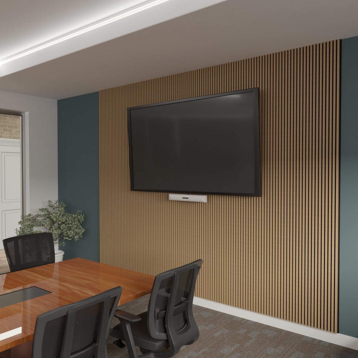 Acoustic Slat Wood Wall Panel, Traditional Slats | Ethan's Walls